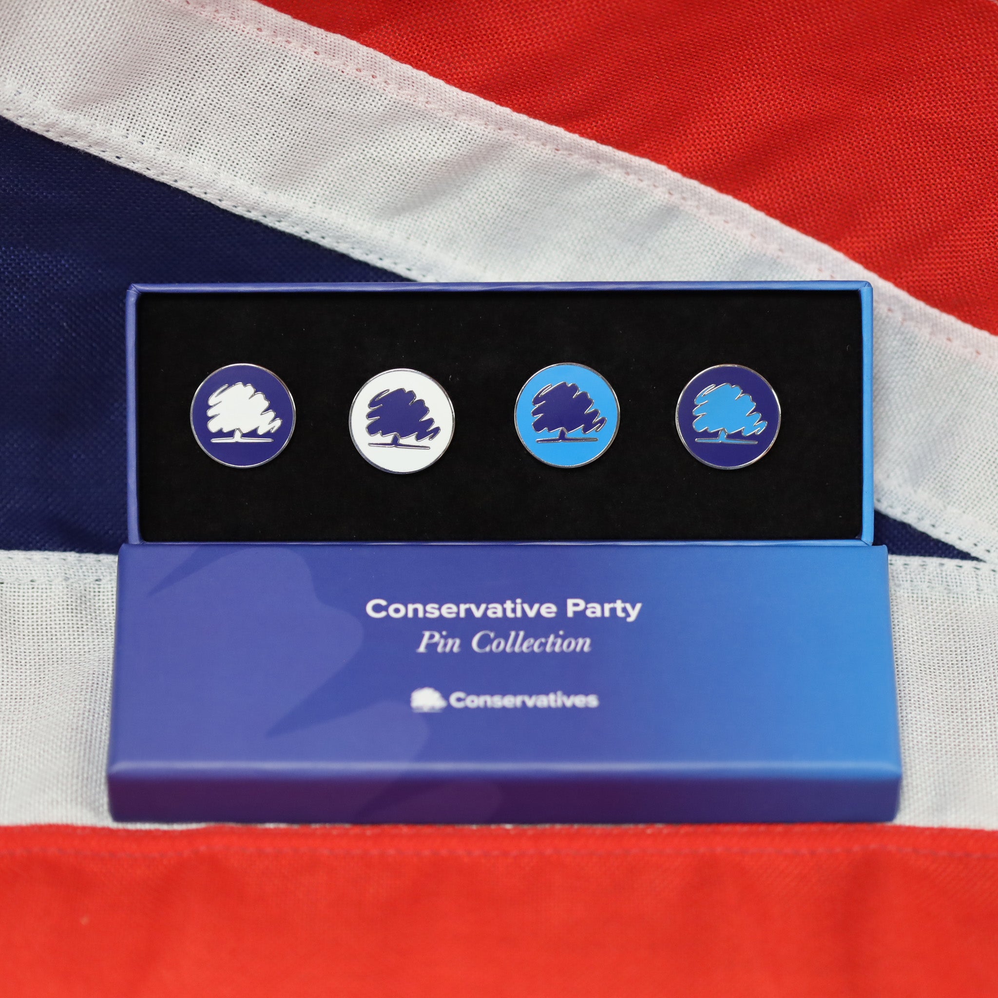 Boxed Modern Tree Pin Collection (4 Pins) – The Conservative Party Shop